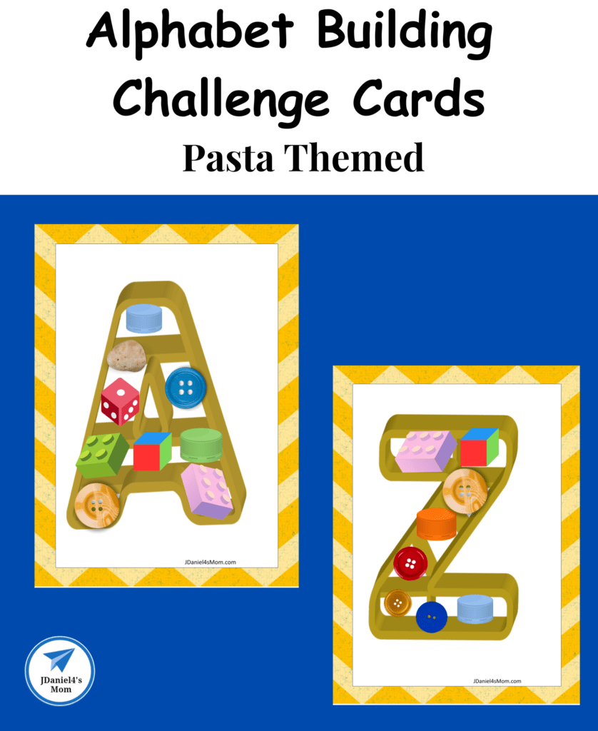Alphabet Building Challenge Cards-Pasta Themed - JDaniel4s Mom