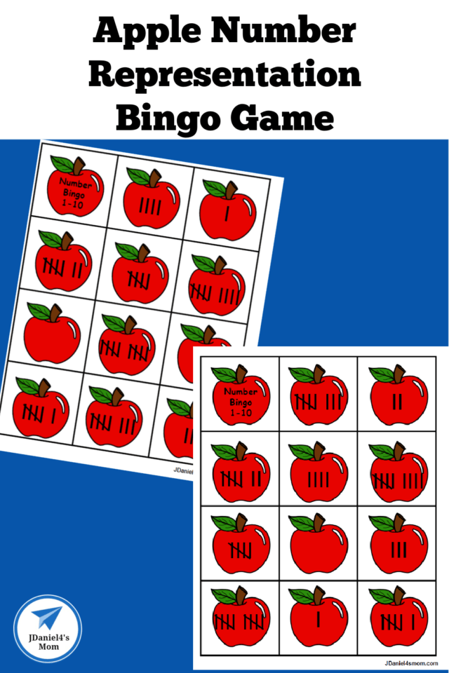 Apple Number Representation Bingo Game - JDaniel4s Mom