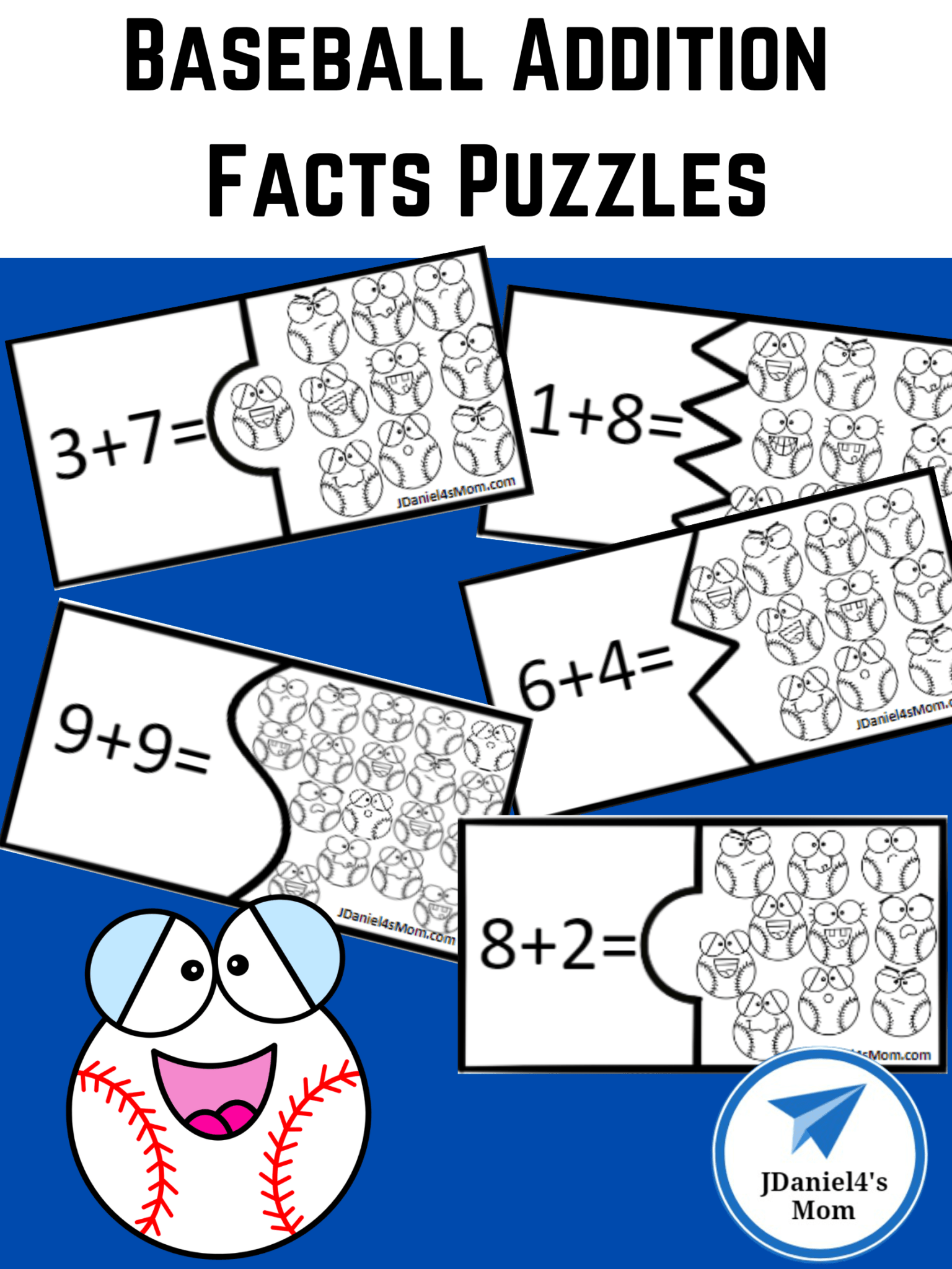 Baseball Addition Facts Puzzles - JDaniel4s Mom