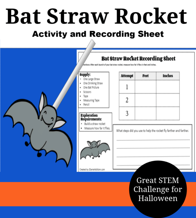 Bat Straw Rocket Activity and Recording Sheet - JDaniel4s Mom