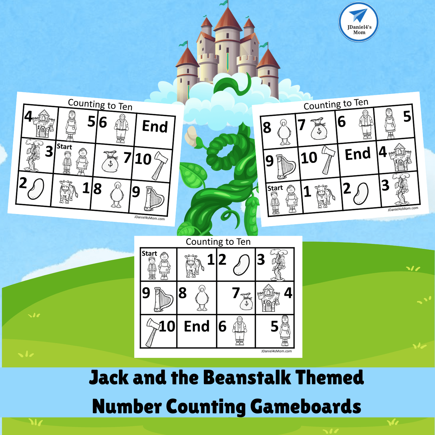 Jack and the Beanstalk Themed Number Counting Gameboards - JDaniel4s Mom