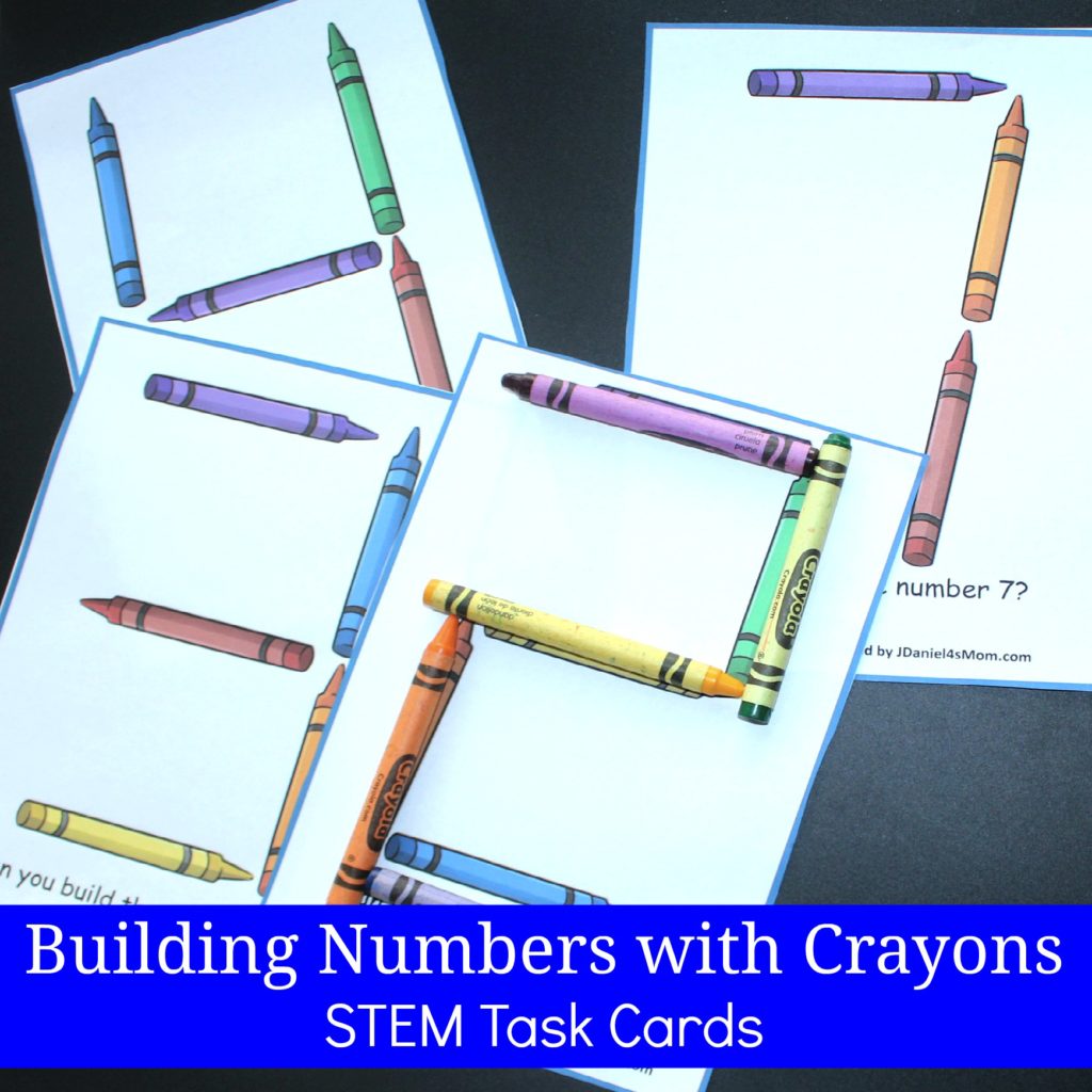 Building Numbers with Crayon STEM Task Cards