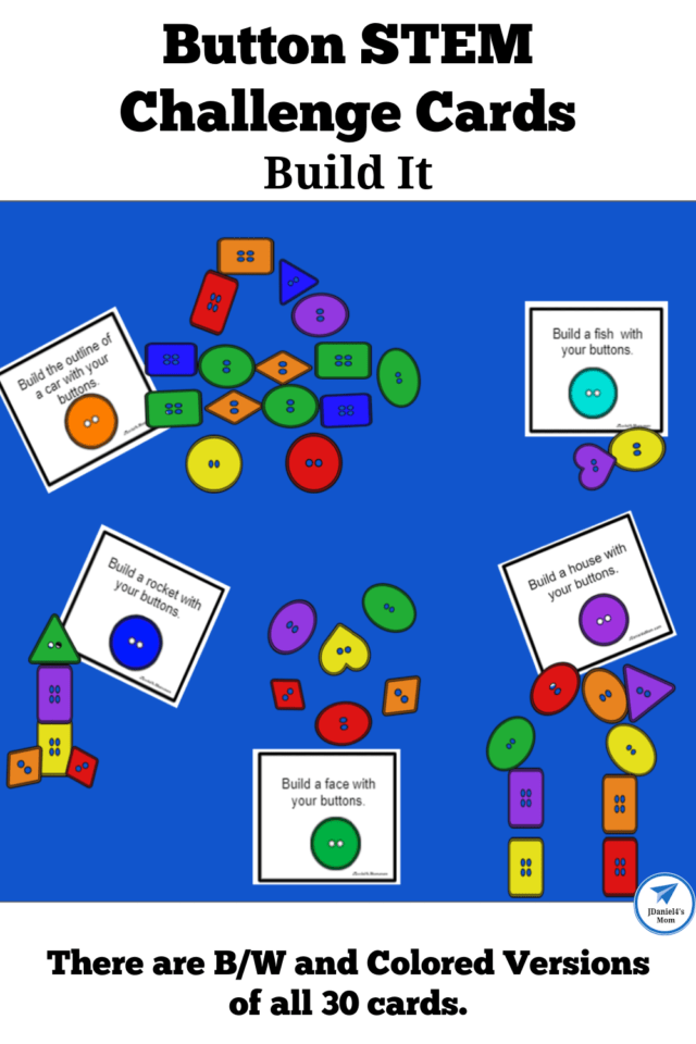 Button STEM Challenge Activity Cards - JDaniel4s Mom