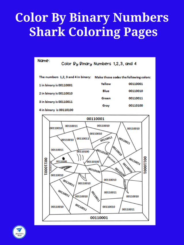 Color By Binary Numbers Shark Coloring Pages - JDaniel4s Mom