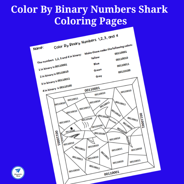 Color By Binary Numbers Shark Coloring Pages - JDaniel4s Mom