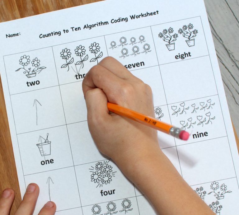 Numbers 1-10 Editable Coding for Kids Worksheet