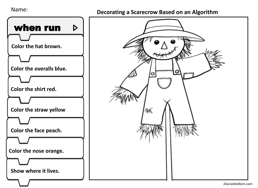 Decorating a Scarecrow Based on an Algorithm - JDaniel4s Mom