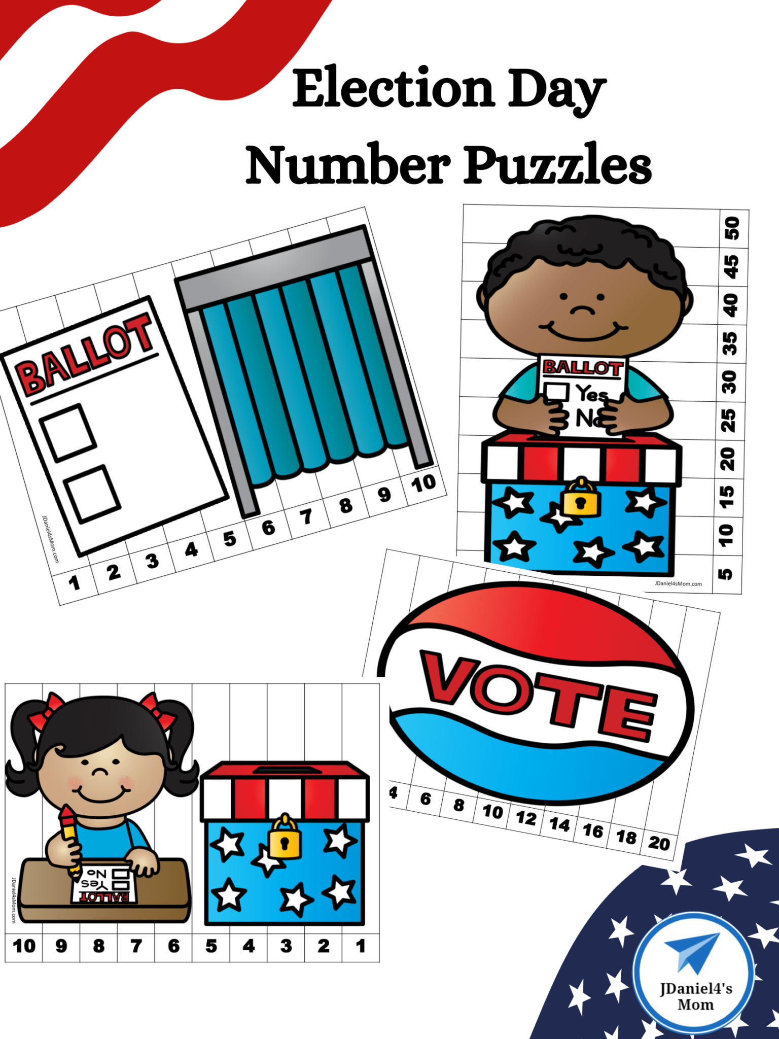 Election Day Number Puzzles - JDaniel4s Mom
