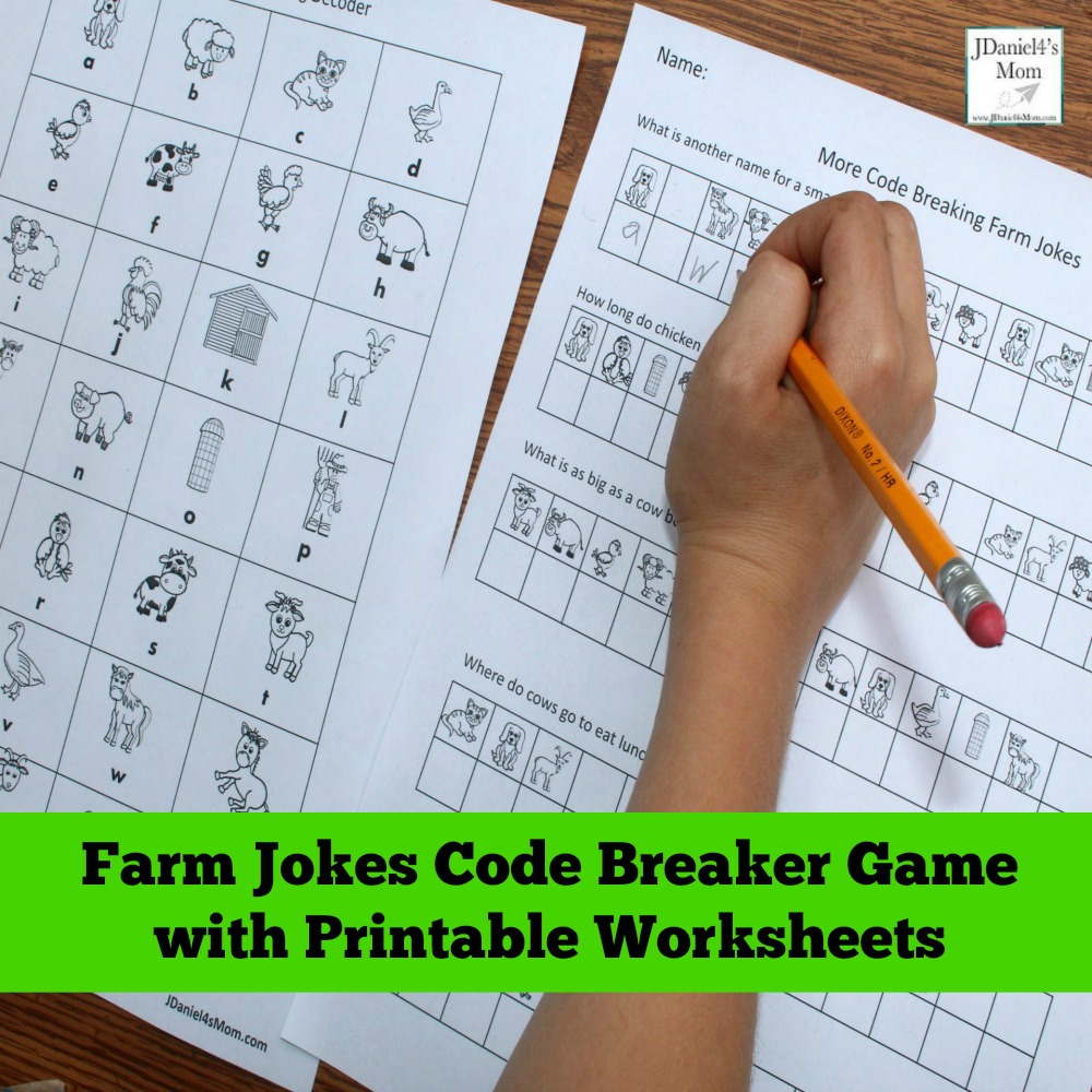 Farm Jokes Code Breaker Game With Printable Worksheets Farm Jokes Code Breaker Game With Printable Worksheets
