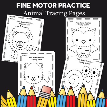 Fine Motor Practice- Animal Tracing Pages - JDaniel4s Mom