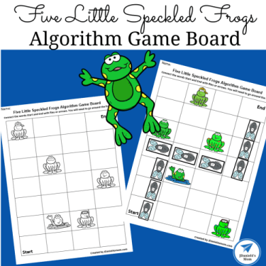 Five Little Speckled Frogs Algorithm Game Boards - JDaniel4s Mom
