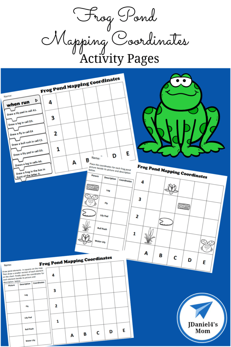 Frog Pond Mapping Coordinates Activity Pages - JDaniel4s Mom