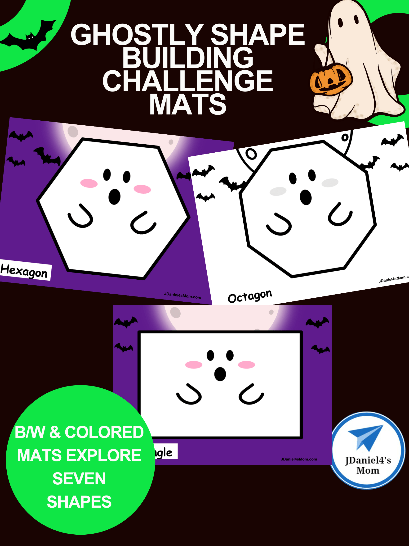 Ghostly Shape Building Challenge Mats - JDaniel4s Mom