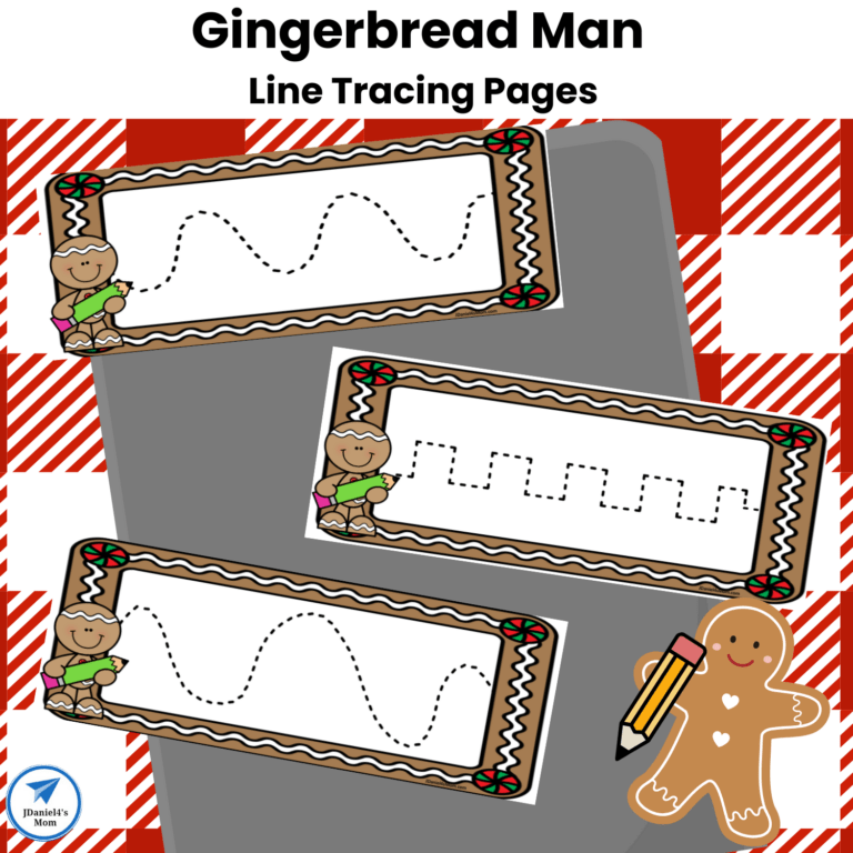 Gingerbread Man Line Tracing Pages - JDaniel4s Mom
