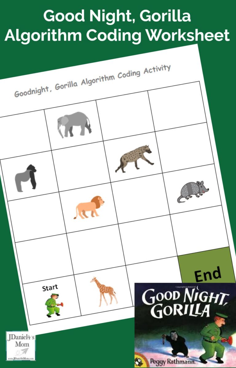 Good Night, Gorilla Algorithm Coding Worksheet Good Night, Gorilla Algorithm Coding Worksheet