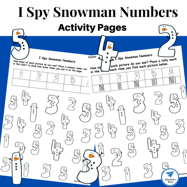 I Spy Snowman Number Activity Pages - JDaniel4s Mom