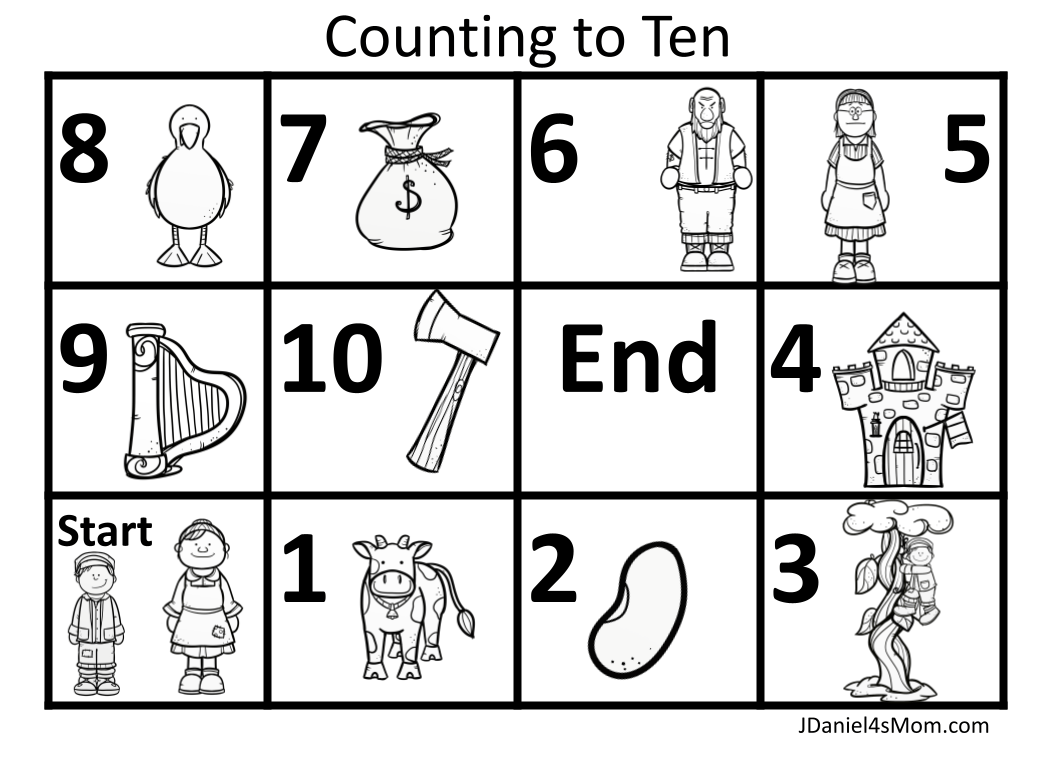 Jack and the Beanstalk Themed Number Counting Gameboards - JDaniel4s Mom