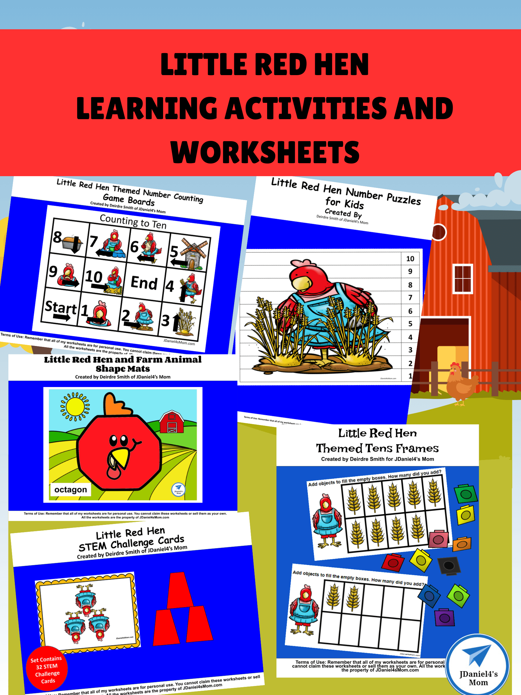 Little Red Hen Learning Activities and Worksheets - JDaniel4s Mom