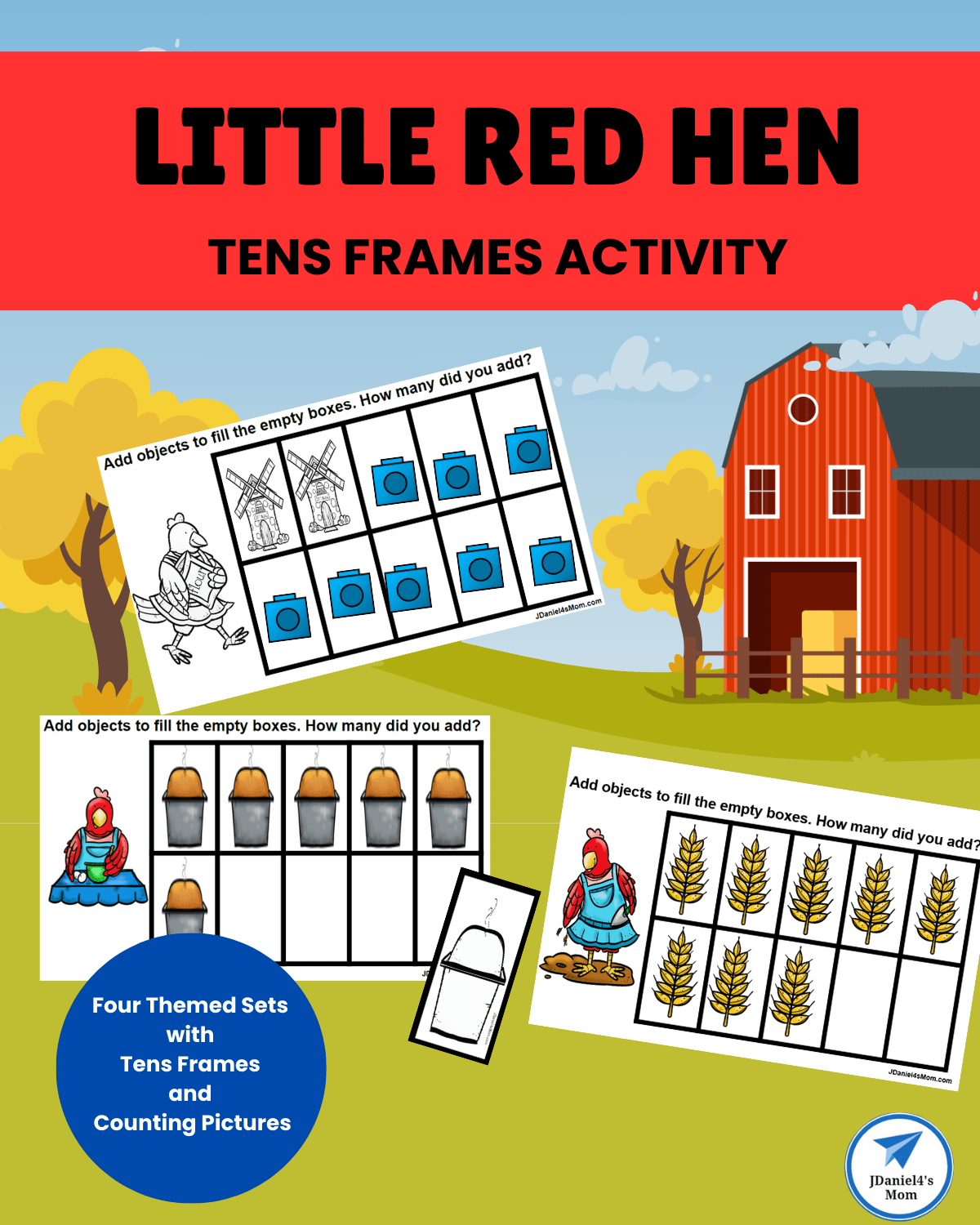 Little Red Hen Tens Frames Activity - JDaniel4s Mom
