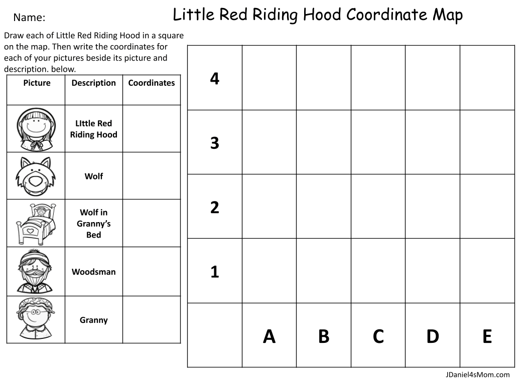 Little Red Riding Hood Coordinate Mapping - JDaniel4s Mom