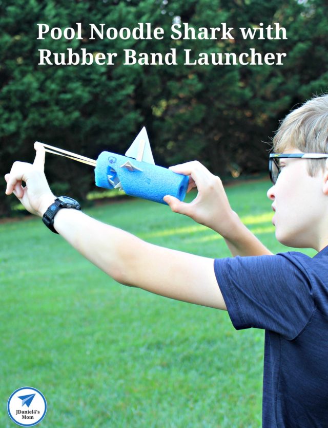 Pool Noodle Shark with Rubber Band Launcher - JDaniel4s Mom
