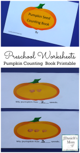 Preschool Worksheets- Pumpkin Counting Book Printable