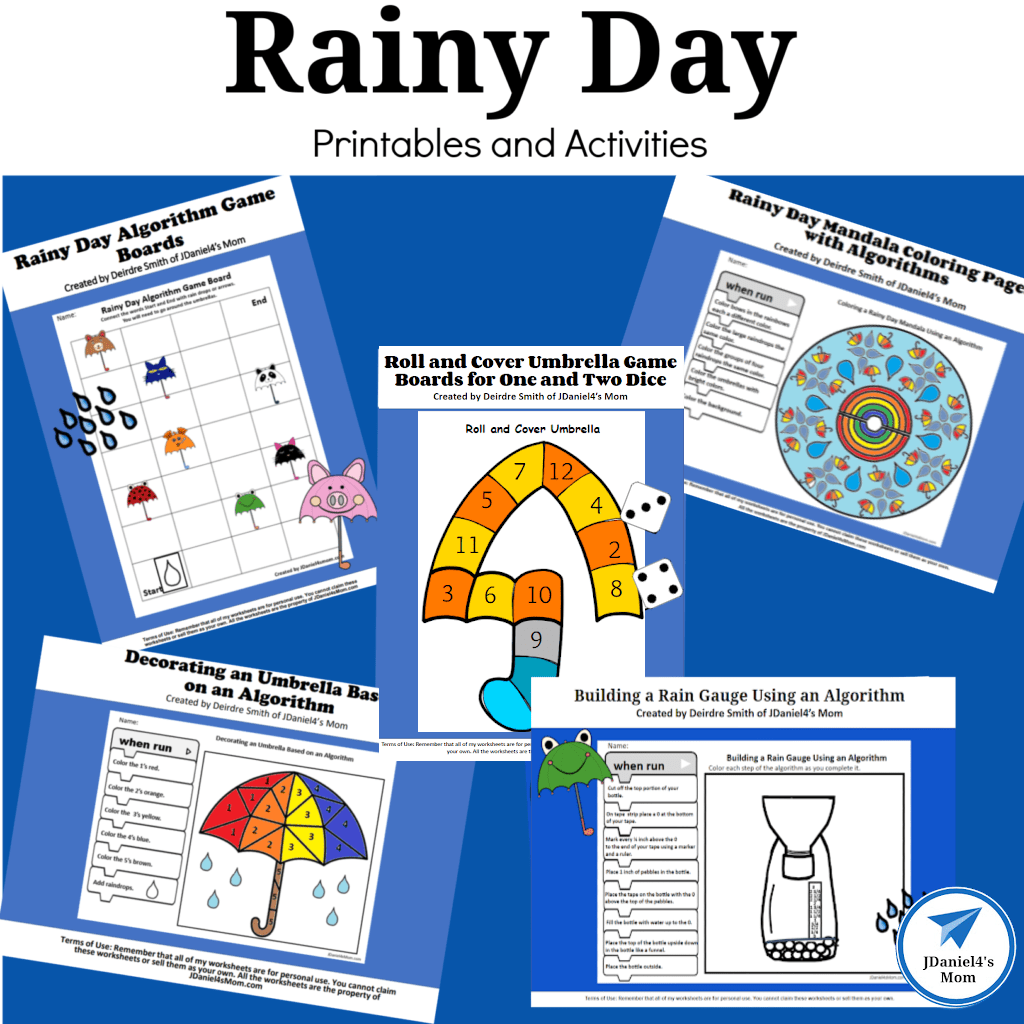 Rainy Day Worksheets And Activity Pages JDaniel4s Mom