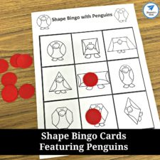 Shape Bingo Cards Featuring Penguins - JDaniel4s Mom