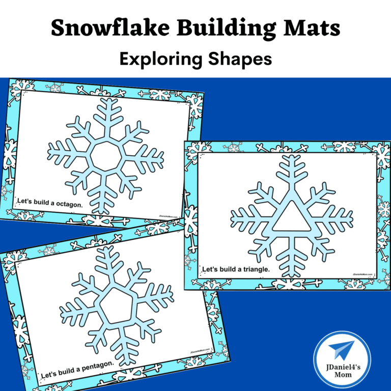 Snowflake Building Mats- Exploring Shapes - JDaniel4s Mom