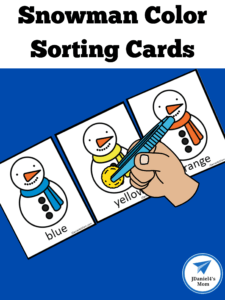 Snowman Color Sorting Cards - JDaniel4s Mom