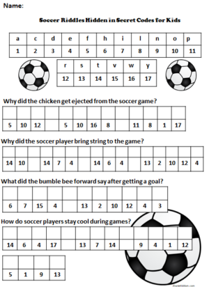 Soccer Riddles Hidden in Secret Codes for Kids