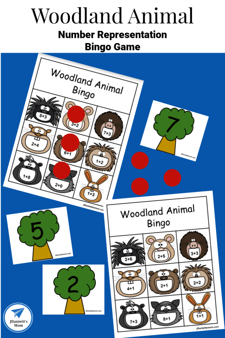 Woodland Animal Number Representation Bingo Game - JDaniel4s Mom