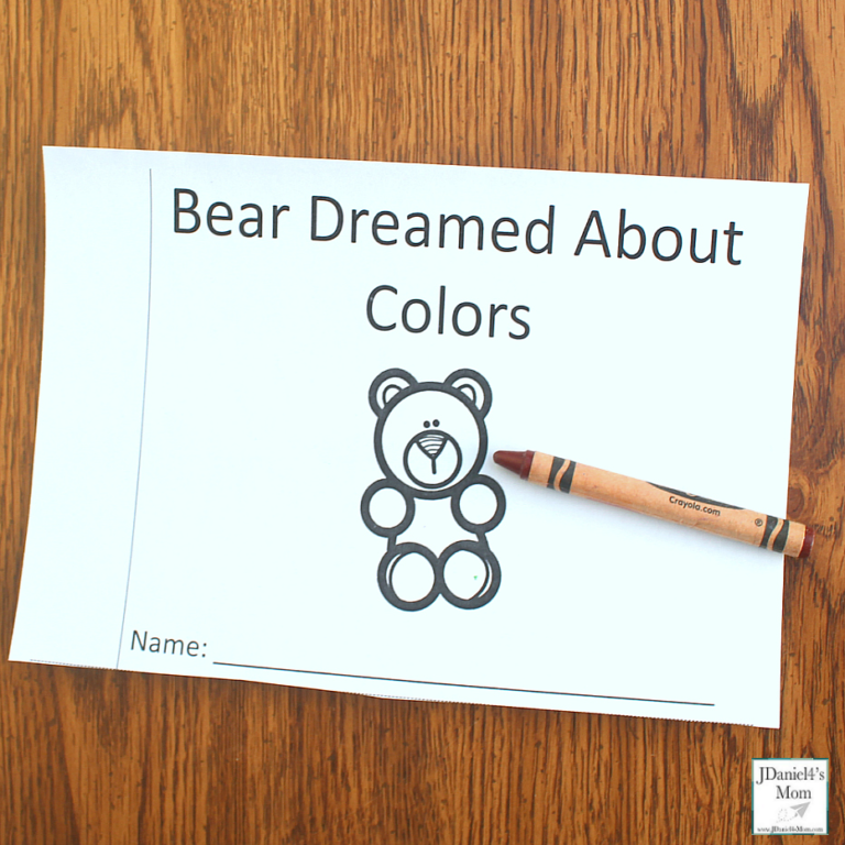Bear Dreamed About Colors Printable Book to Color