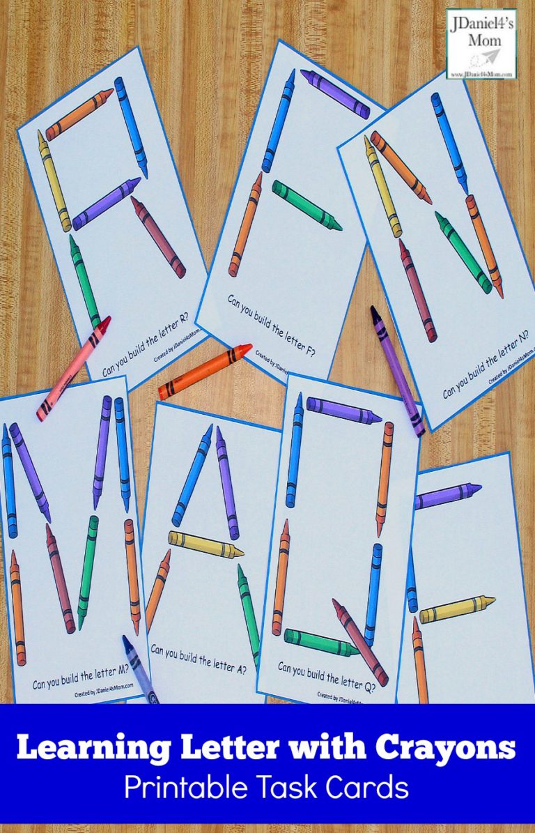 Learning Letters with Crayons Printable Task Cards