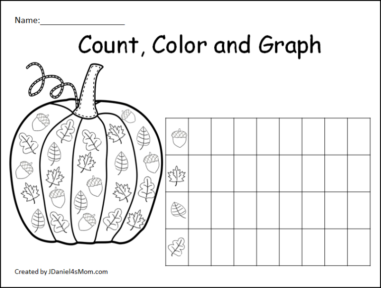 Count, Color and Graph Pumpkin Sheets