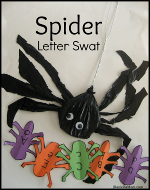 Spider Letter Swat Activity for Kids